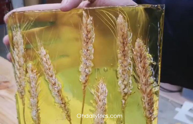 Wheatgrass Wall Art in Epoxy Resin