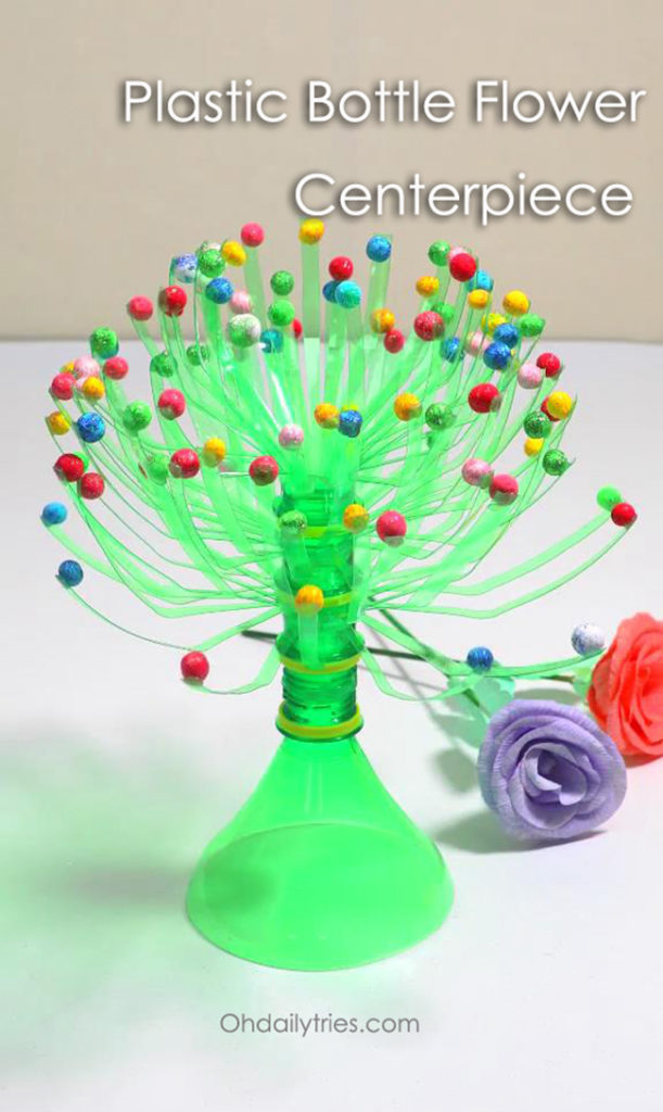 Recycled Plastic Bottle Flower Centerpiece